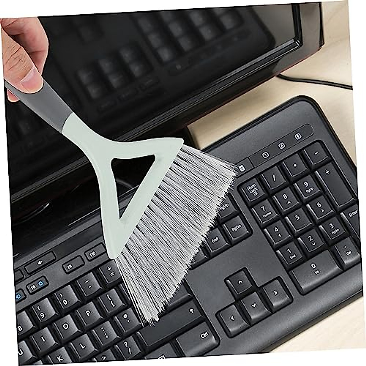 PLAFOPE 1 Set Broom Dustpan Keyboard Cleaning Brush Mini Hand Broom and Dustpan Table Cleaning Tool Mini Broom Home Cleaning Accessory Mini Cleaning Broom Cleaning Kit Plastic Green