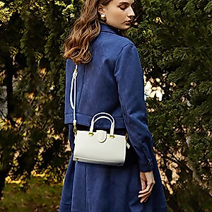 Women Handbags Small Top Handle Satchel Shoulder Bag White PU Leather