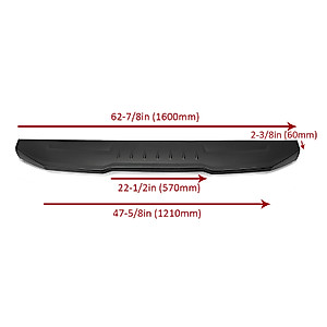 HECASA Air Design Tailgate Spoiler Compatible with 2009-2021 Dodge Ram Classic 1500 2500 3500 Replacement for #CH06A16 Black Cap Molding Top Protector