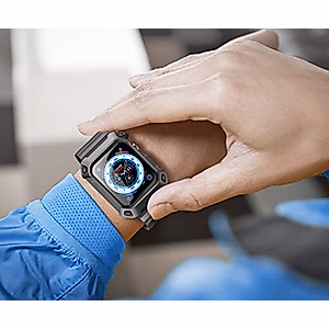 SUPCASE [Unicorn Beetle Pro] Designed for Apple Watch Series 8/7/6/SE/5/4 [45/44mm], Rugged Protective Case with Strap Bands (Black)