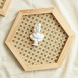 Hexagon Premium Rattan hometray, Serving Tray, Rattan Food Tray, Handmade Rattan Tray, Coffee Tray, Tray Hexagonal, Accessory Trays, Jewelry Tray, Decorate Tray (Wood)