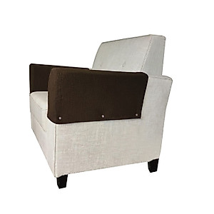 VOSAREA Sofa Protector 2pcs Sofa Armrest Covers Stretchy Sofa Side Towels Protective Covers Anti-Slip Home Office Grey