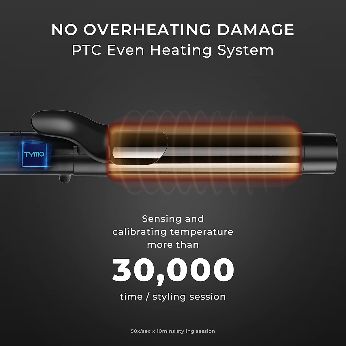 TYMO ROTA Automatic Curling Iron Wand, 1 1/4 Inch Ionic Rotating Hair Curler for Long Hair with Extra Large Nano Titanium Barrel and 5 Adjustable Temps for Professional Hair Styling