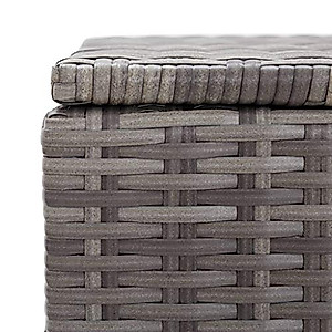 Canditree Outdoor Large Storage Box Rattan, Deck Box Storage Container for Patio Poolside Garden (39.4"x19.7"x19.7")