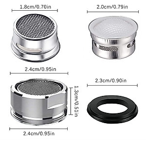 4Pcs Faucet Aerator 4 Pack Kitchen Sink Aerator Replacement Parts With Brass Housing 15/16 Inch Male Thread Aeratorwith gasket for kitchen and bathroom