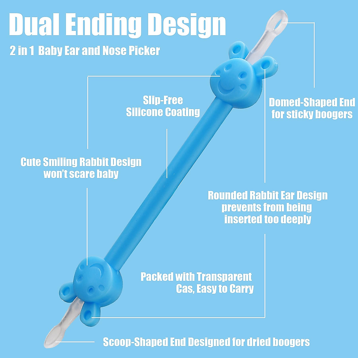 2 Pack Baby Nasal Booger and Ear Cleaner, Nose Cleaning Tweezers, Safe Baby Booger Remover, Nose Picker for Baby Gadget for Infants and Toddlers, Earwax Removal Baby Must Have Items (Yellow & Blue)