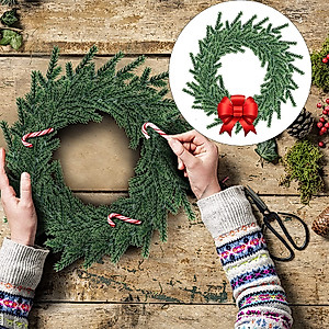 Alpurple 70 Packs Artificial Pine Needles Branches Garland-6.7x2.0 Inch Green Plants Pine Needles-Fake Greenery Pine Picks for DIY Garland Wreath Christmas and Home Garden Decor(70PCS)