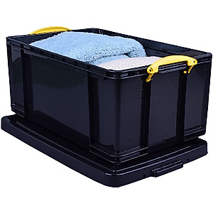 Really Useful 64L Recycled Plastic Storage Box Black 64Black R