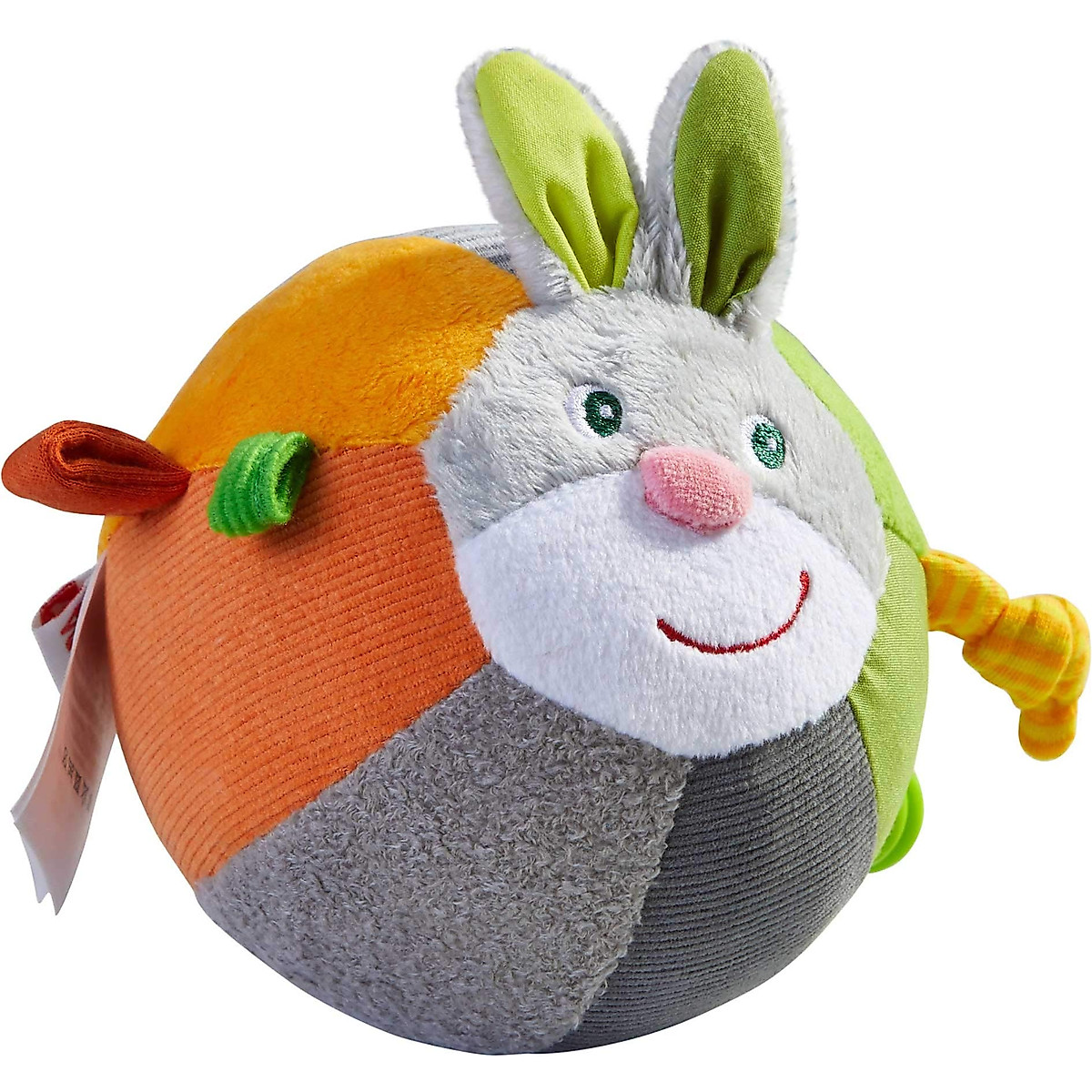 HABA Bunny Ball with Crinkle Ears, Textured Fabric and Rattling Effects