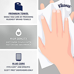 Kleenex® Hard Roll Paper Towels (25637), with Premium Absorbency Pockets™, for Blue Core Dispensers, White, (700'/Roll, 6 Rolls/Case, 4,200'/Case)