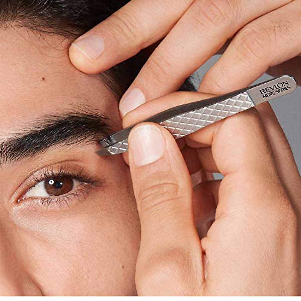 Revlon Eyebrow Hair Removal Tweezer, Men's Series, High Precision Tweezers for Men, 60% Larger Grip, Stainless Steel (Pack of 1)