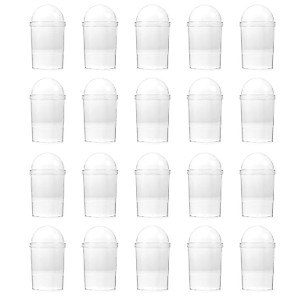 Hemoton Clear Dessert Cups 20pcs Disposable Dessert Cups Plastic Small Appetizer Cups Clear Cupcake Cups Sundae Cups DIY Tasting Shot Glasses with Lids for Snacks Mousse Parfaits Puddings