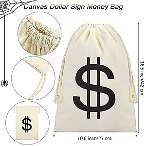 URATOT Adult Halloween Robber Costume Set Prop Money Black Gloves Face Cover White Striped T-Shirt Bags, L