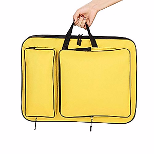 Waterproof Artist Drawing Board Bag Portable Art Portfolio Carry Case Bag Kids Student Art Work Tote, for 8K Drawing Board Pencil Case Sketch Folder Palette and Brushes Etc.(49mmx36mm, Dark blue)