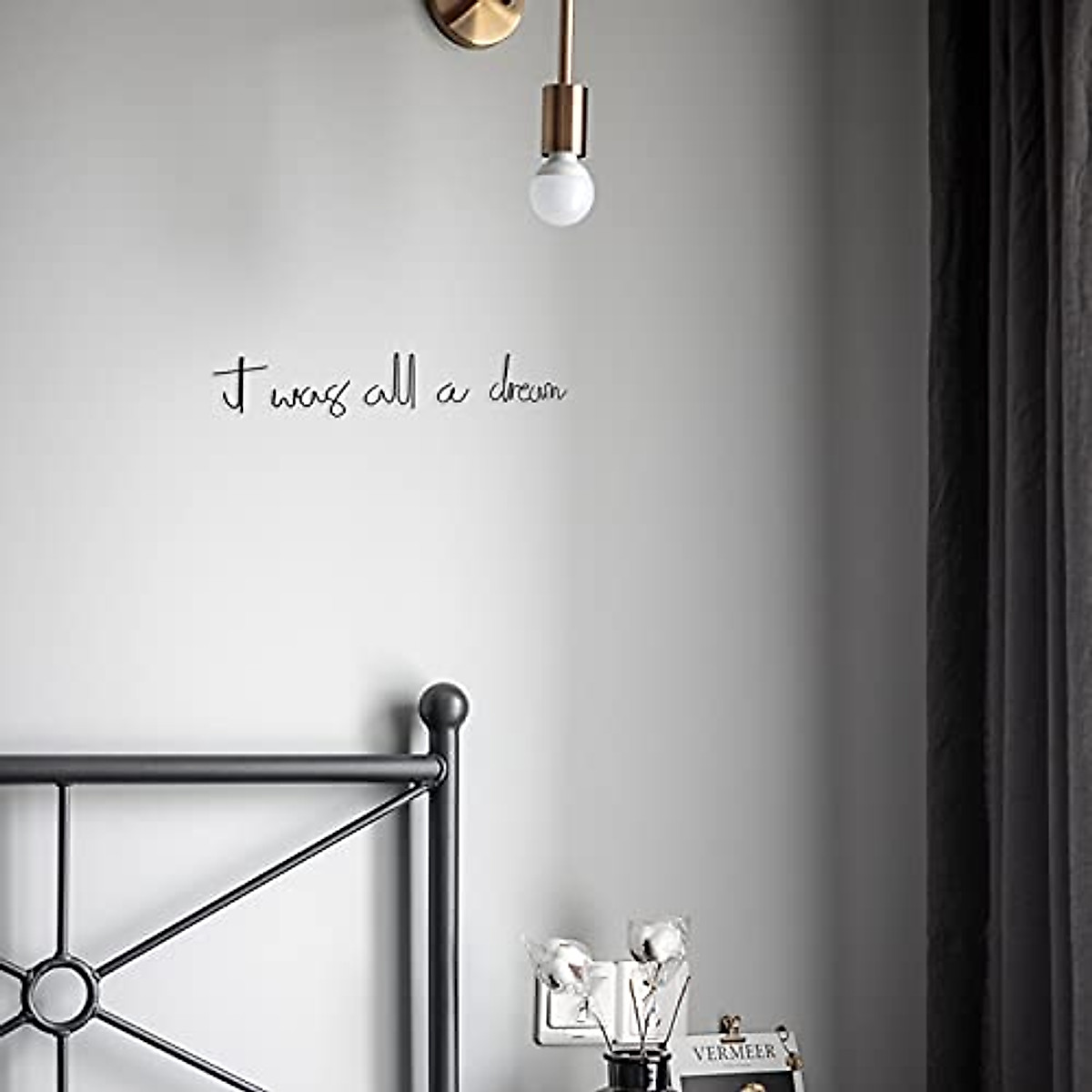 HIMIFOLO Metal Words Wall Decor Quote Sign Bedroom Wall Decor Above Bed Art Sculpture for Home Living Room Hotel Apartment Wall Decoration(It was All A Dream)
