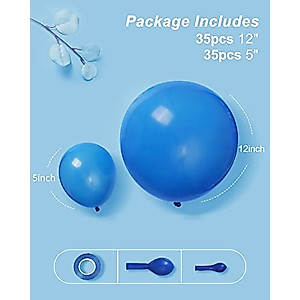 MOMOHOO Royal Blue Balloons 12+5 Inch 70Pcs Birthday Party Balloons, Premium Latex Balloons for Baby Shower Gender Reveal Balloons, Bridal Shower Graduation Balloons Wedding Party Helium Ballons