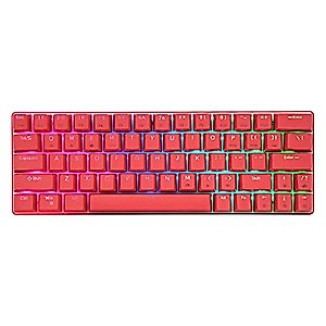IEMUDJ CQ63 Mechanical Keyboard, Wired Bluetooth Gaming Keyboard, RGB Backlit, Brown Switch, Bluetooth 5.0, 63 Keys Layout, for Desktop, Laptop, Mac, Tablet, Smartphone, Gaming and Office