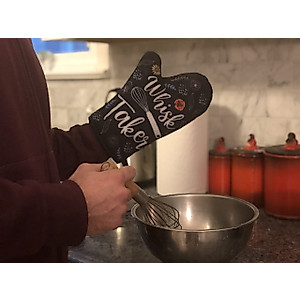 Whisk Taker Funny Kitchen Cooking Baking Graphic Novelty Kitchen Accessories Funny Graphic Kitchenwear Funny Food Novelty Cookware Black Oven Mitt