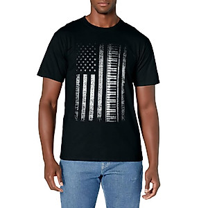 Patriotic Keyboard Player Keyboardist Keyboarder USA Flag T-Shirt