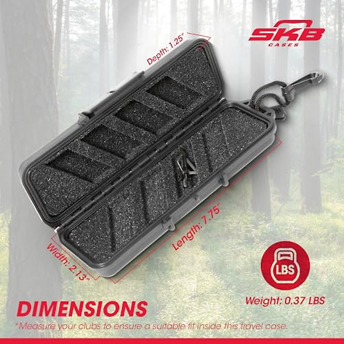 SKB Cases iSeries Hard Exterior Waterproof Watertight Arrow Broadhead Utility Case for Outdoor Camping, Fishing, and Hunting, Black