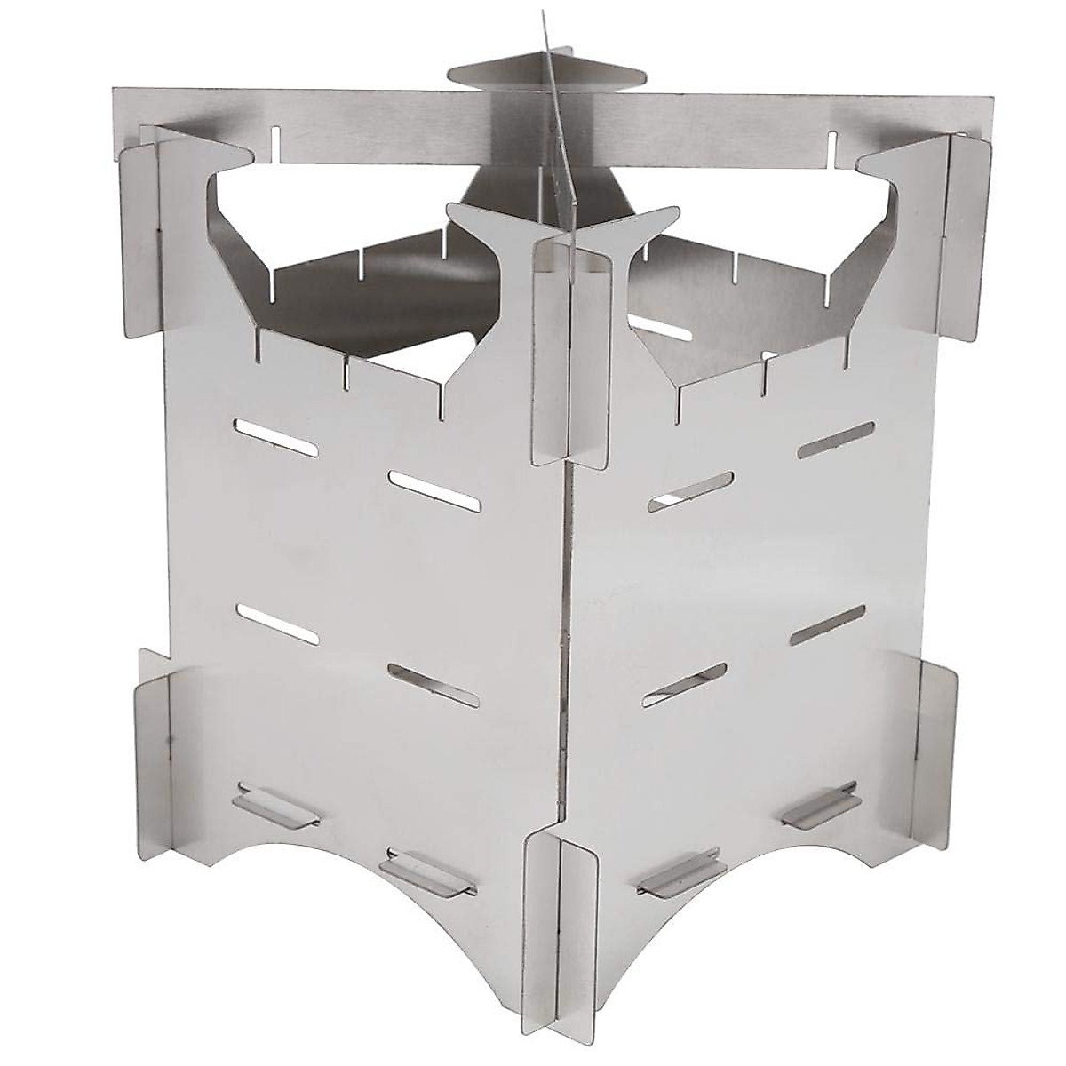 Wood Burning Stove, Portable Stainless Steel Folding Wood Burning Stove Mini Cooker for Outdoor Camping Travel Hiking Picnic