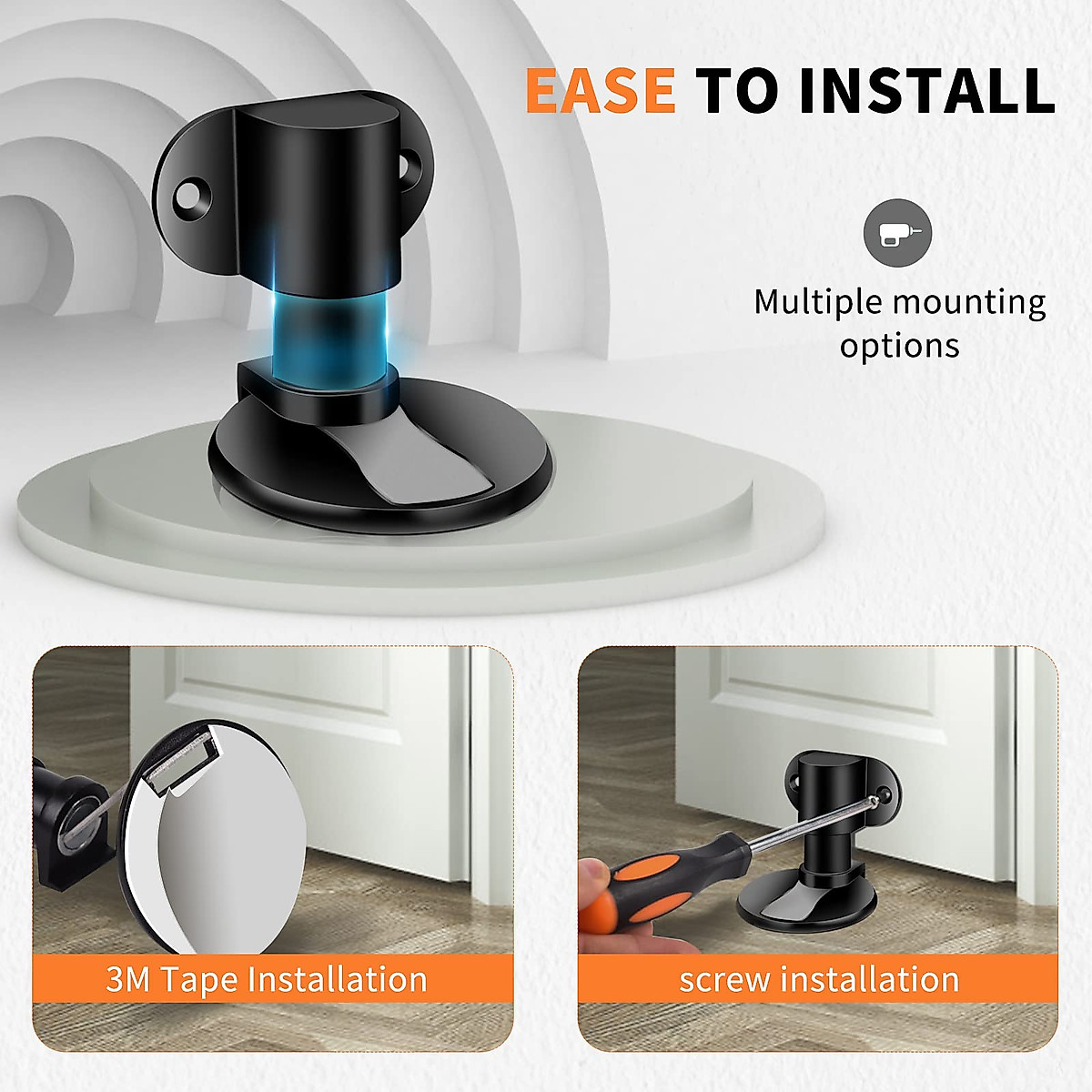 DQGM Magnetic door stoppers, Adjustable door stopper, Invisible Door Stop for Home, Invisible doorstops are great for homes or schools with babies/elderly prevent accidental tripping injuries.