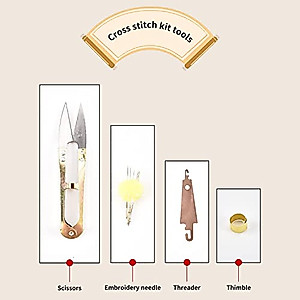 HKLIOPU Stamped Cross Stitch Kits for Adults,11CT 3 Strands Full Range of Counted Needlepoint Kits - Embroidery Patterns Art Crafts for Wall Decor 15.7 ×19.7in