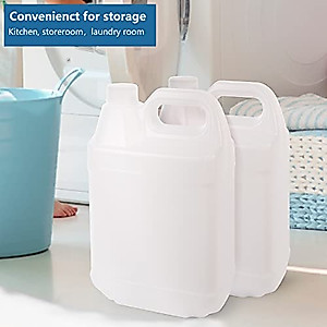 BPFY 2 Pack 1 Gallon Clear Plastic Jugs with Lids, Water Jug Storage Containers with Ergonomic Handle, HDPE Containers for Water, Sauces, Beverage, Soaps, Liquids, Cleaning Solutions