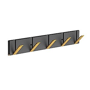 HOMHII Aluminum Folding Coat Hook Wall Mounted 5-Hook,Withstands 50 lbs Coat Hooks for Purse Clothing Entrance Jacket