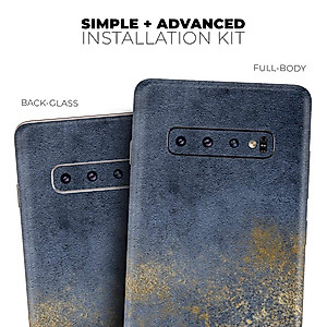 DesignSkinz Navy Gold Foil v6 Protective Vinyl Decal Wrap Skin Cover Compatible with The Samsung Galaxy S20 (Screen Trim & Back Glass Skin)