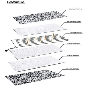 DEOMAN Pet Heating Pad for Dogs Heated cat Bed mat Indoor Electric Dog Heating pad cat Heating pad Chew Proof Cord,Large Size,Easy Clean