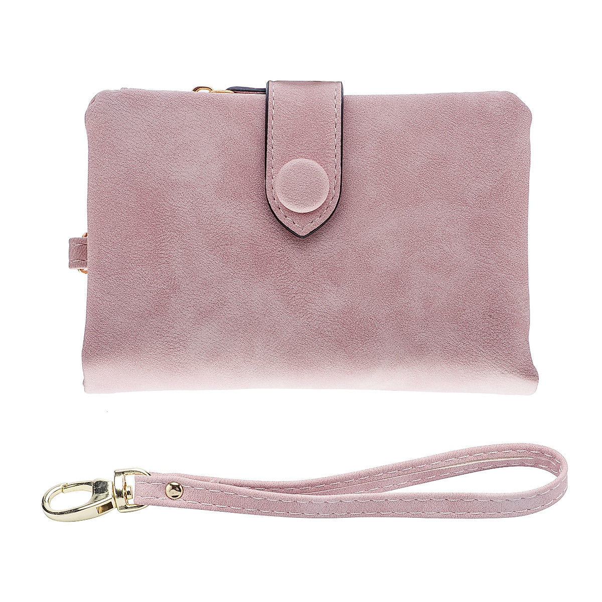 COKOK RFID Blocking Small Women Wallet Soft PU Leather Ladies Wallets Bifold Purse Zipper Pocket Card Case Purse Mini Wristlet Clutch with Wrist