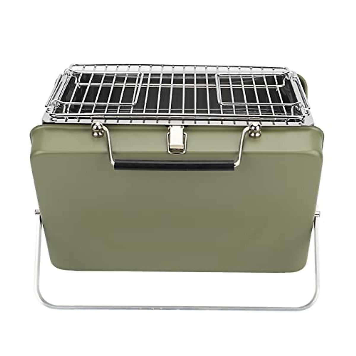 Portable Charcoal Grill, Portable Charcoal Grill Non Stick Mini High Temperature Resistant For Outdoor Cooking (Green)