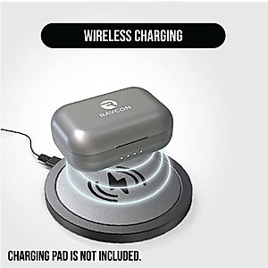 Raycon The Work Earbuds Bluetooth Wireless Earphones with Microphone- Stereo Sound in-Ear Bluetooth Headset True Wireless Earbuds with 32 Hours of Battery Life (Jet Silver)