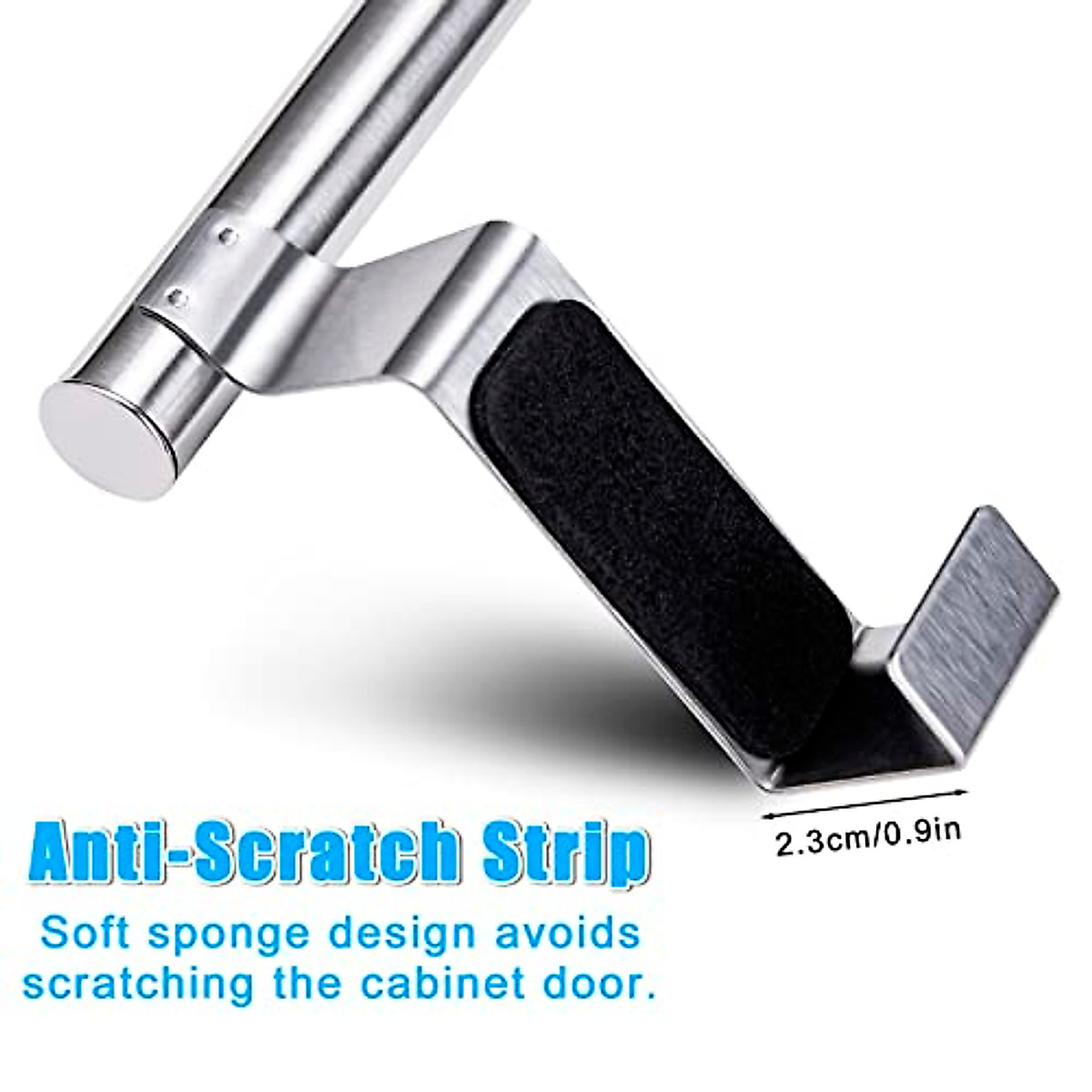 Cabinet Door Towel Bar, Dish Towel Rack for Cabinet, Stainless Steel Kitchen Towel Holder, Over The Door Hand Towel Hanger for Kitchen Bathroom Cupboard, 2 Pack (1*Small+ 1*Large)