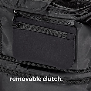 Larktale Universal Stroller Organizer | 2-in-1 Stroller Handlebar Console with Two Insulated Cup Holders, Multiple Storage Pockets, Phone Holder, Removable Shoulder Strap and Zippered Clutch | Removable Cooler Pouch for Transporting Baby's Food, Drinks, a