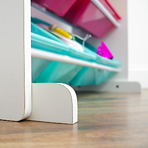 Humble Crew, White/Pink/Purple/Aqua Forever Toy Organizer with Shelf and 9 Storage Bins