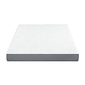 Olee Sleep 6 Inch Ventilated Gel Infused Memory Foam Mattress, CertiPUR-US® Certified, Gray, Twin XL