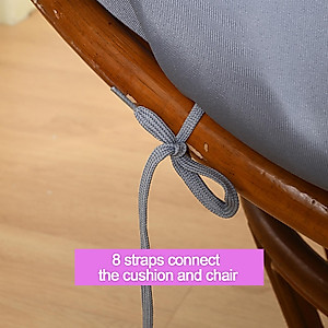 Papasan Cushion Cover, Egg Chair Outdoor Papasan Cushion Papasan Chair Cushion Cover, Internally Fixed Back Big Opening Zippered Apply to 47~51inch (120~130cm) Cotton Core or Cushion, Rice White