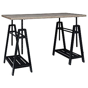 Signature Design by Ashley Irene Industrial Adjustable Desk, Beige & Gray