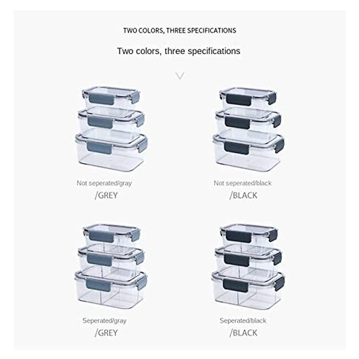 NA Crisper Set Refrigerator Special Food Frozen Sealed Storage Box Plastic Stackable bento Box Lunch Box with lid Suitable for Barbecue Outdoor Food Carrying