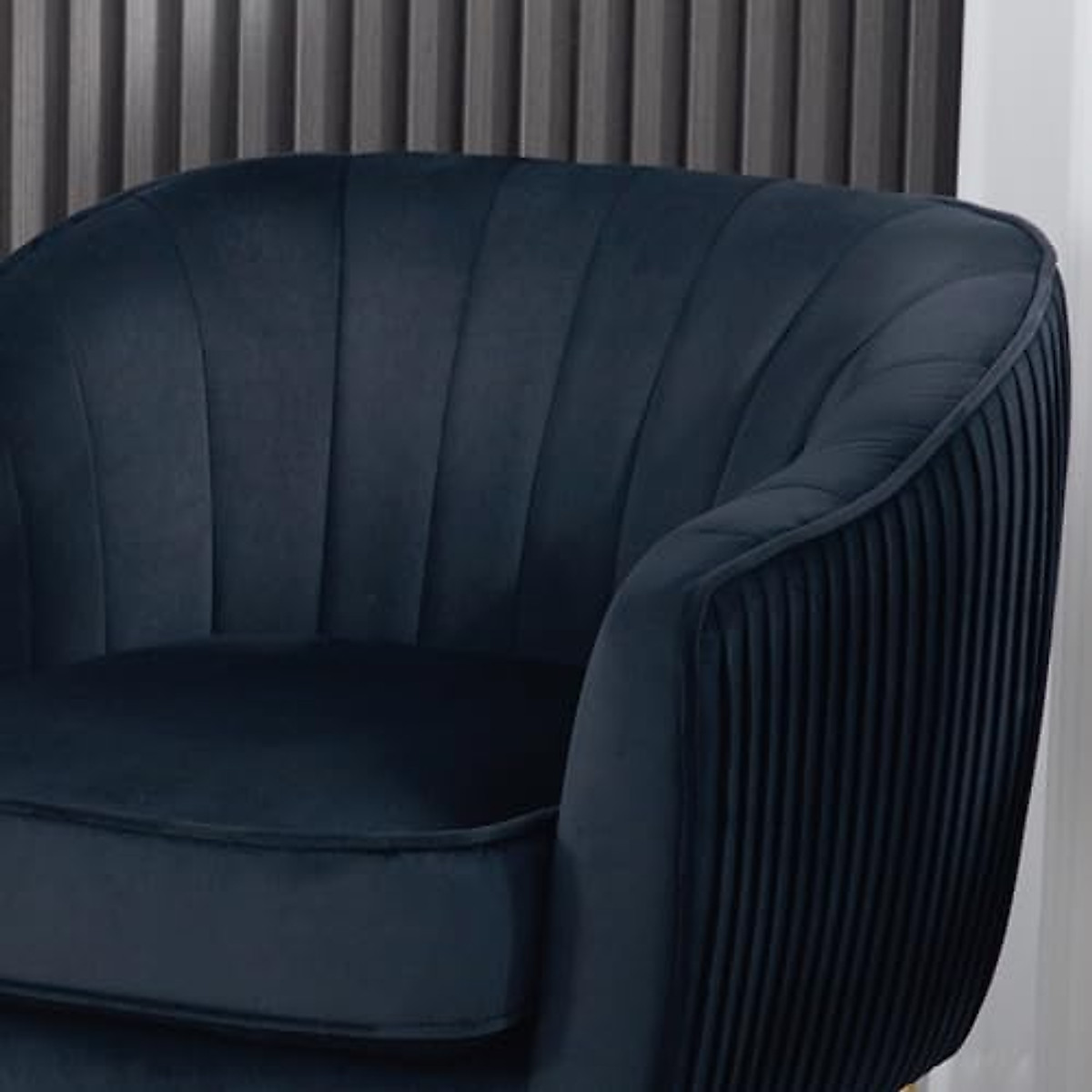 Westice Accent Chair with Ottoman, Upholstered Living Room Chair Velvet Sofa Chair with Footrest for Bedroom Reading Room Apartment Office, Black