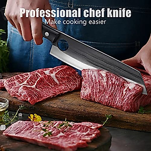 FUSIONKEI 11 Inch Slicing Carving Knife 7.5 Inch Japanese Chef Knife Kiritsuke Knife With Gift Box