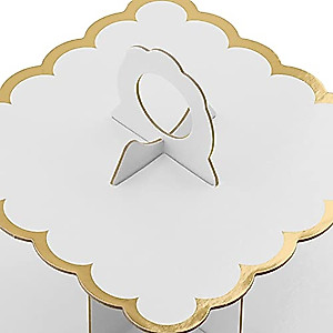 Cupcake Stand,3 Set of Square 3-Tier Dessert Plates Mini Cakes Fruit Candy Display Tower Cookie Tray Rack Candy Buffet Holder Cake Stand Cardboard Cupcake Stand Tiered Serving Stand (White)