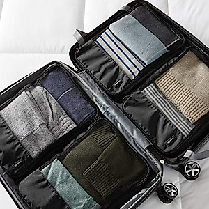 Amazon Basics 4 Piece Packing Travel Organizer Cubes Set - Medium, Black