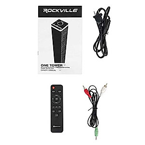 Rockville ONE-Tower All-in-One Tower Bluetooth Speaker System+HDMI/Optical/RCA, Black