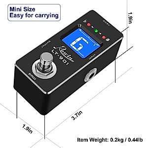 Rowin Guitar Tuner Pedal High Precision Chromatic Tuner with LCD Display for Guitar Bass Voline True Bypass LT-901