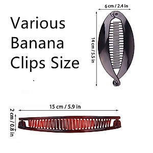 Banana Hair Clips for Women Banana Clip for Thin Hair Classic Clincher Combs Large Double Comb Fishtail Hair Clip Banana Ponytail Holder Clip for Women