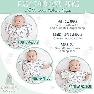 Swaddle Sack with Arms Up, Allows Babies Hips to Move Freely, fits Newborn Babies 0-6 Months, 8-18 lbs, Arms in/Out Transition Swaddle Sack, Baby Sleep Sack, Organic Cotton