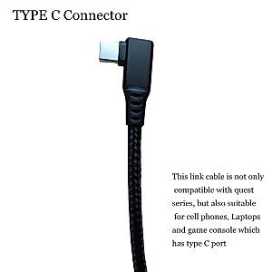 Taoke 3m/10ft USB to Type-C Charging Cable for Quest 2, USB to Type-C Link Cable Transfer Data Cable for Quest and Quest 2 Headset and Gaming PC